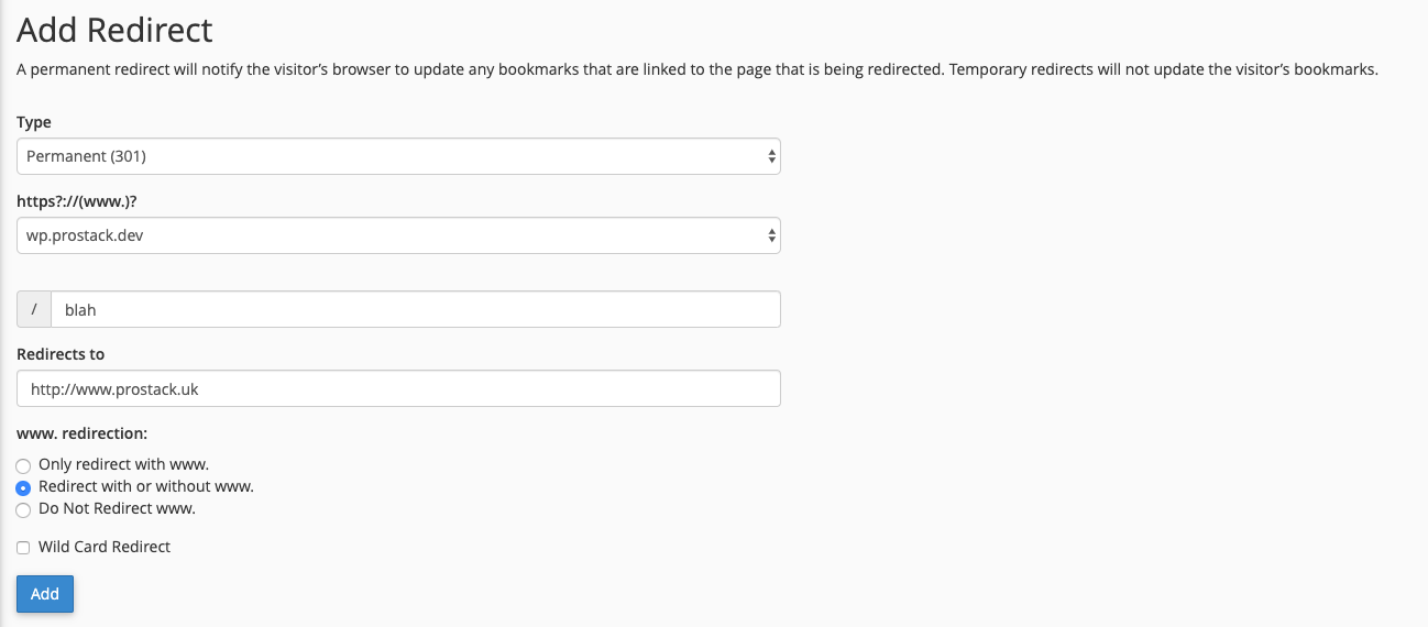 How do I add a redirect to my website? - Knowledgebase - Prostack