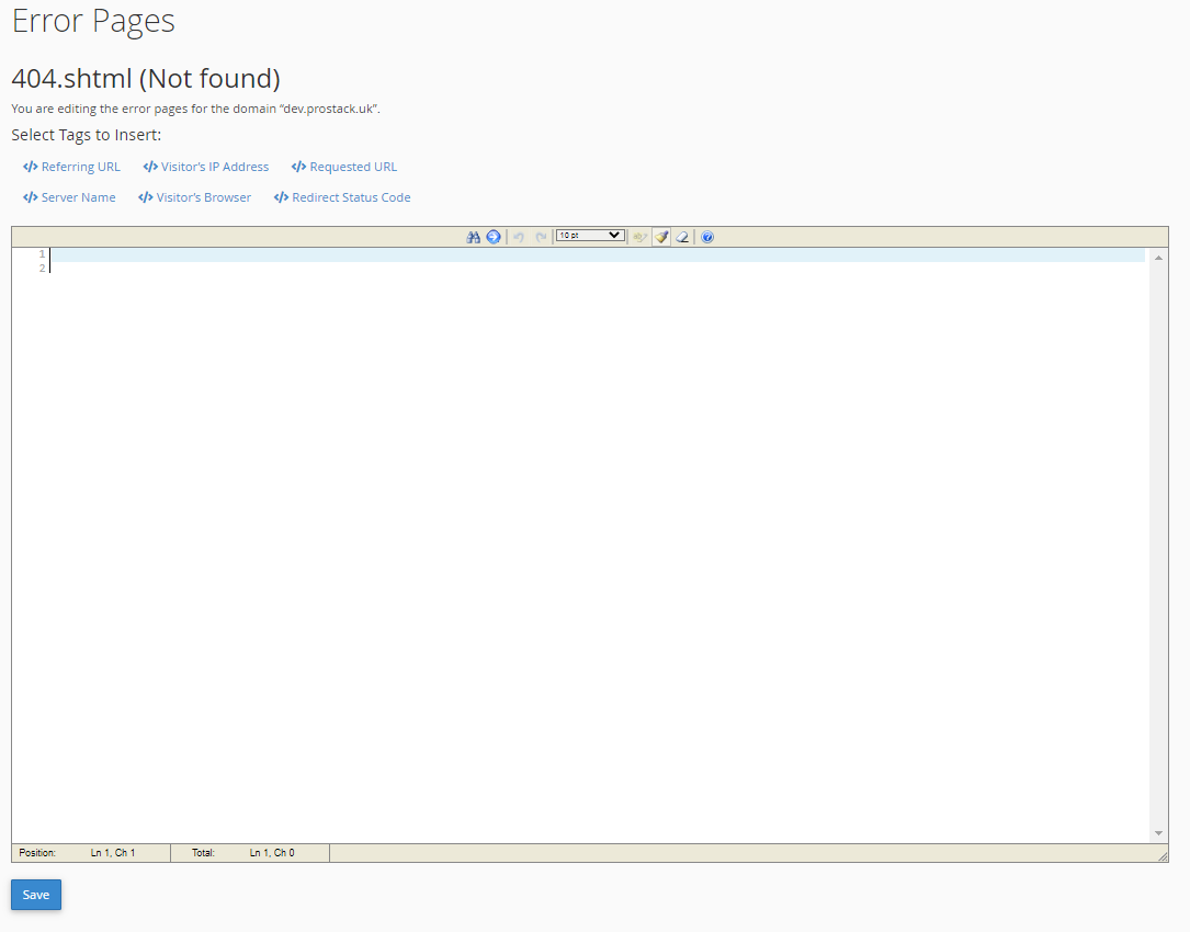 How do I set up error pages for the site from cPanel? - Knowledgebase - Prostack
